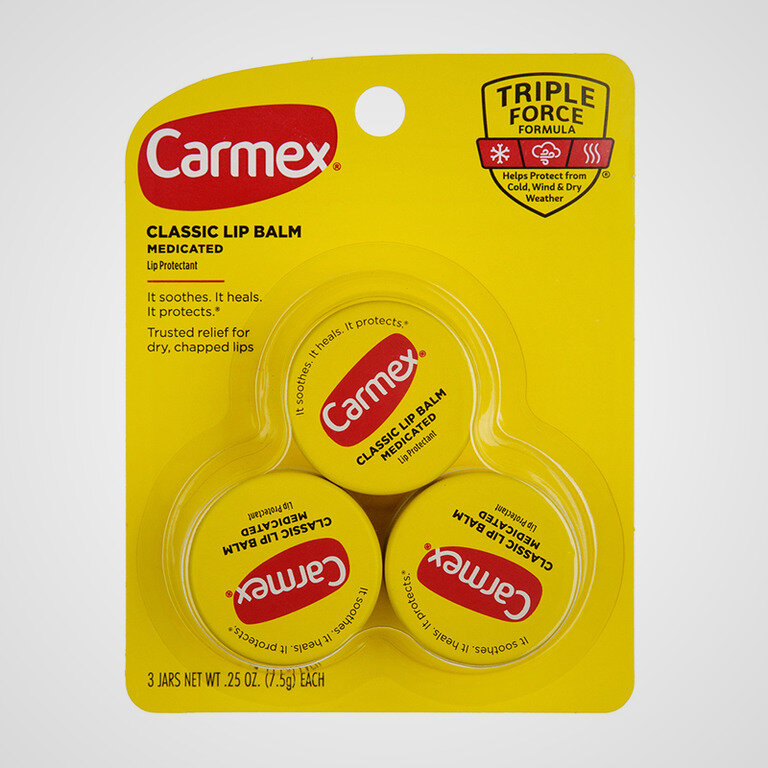 Набор бальзамов для губ классический в баночке 3 шт Carmex Medicated Classic Lip Balm Pack Набор 1 шт