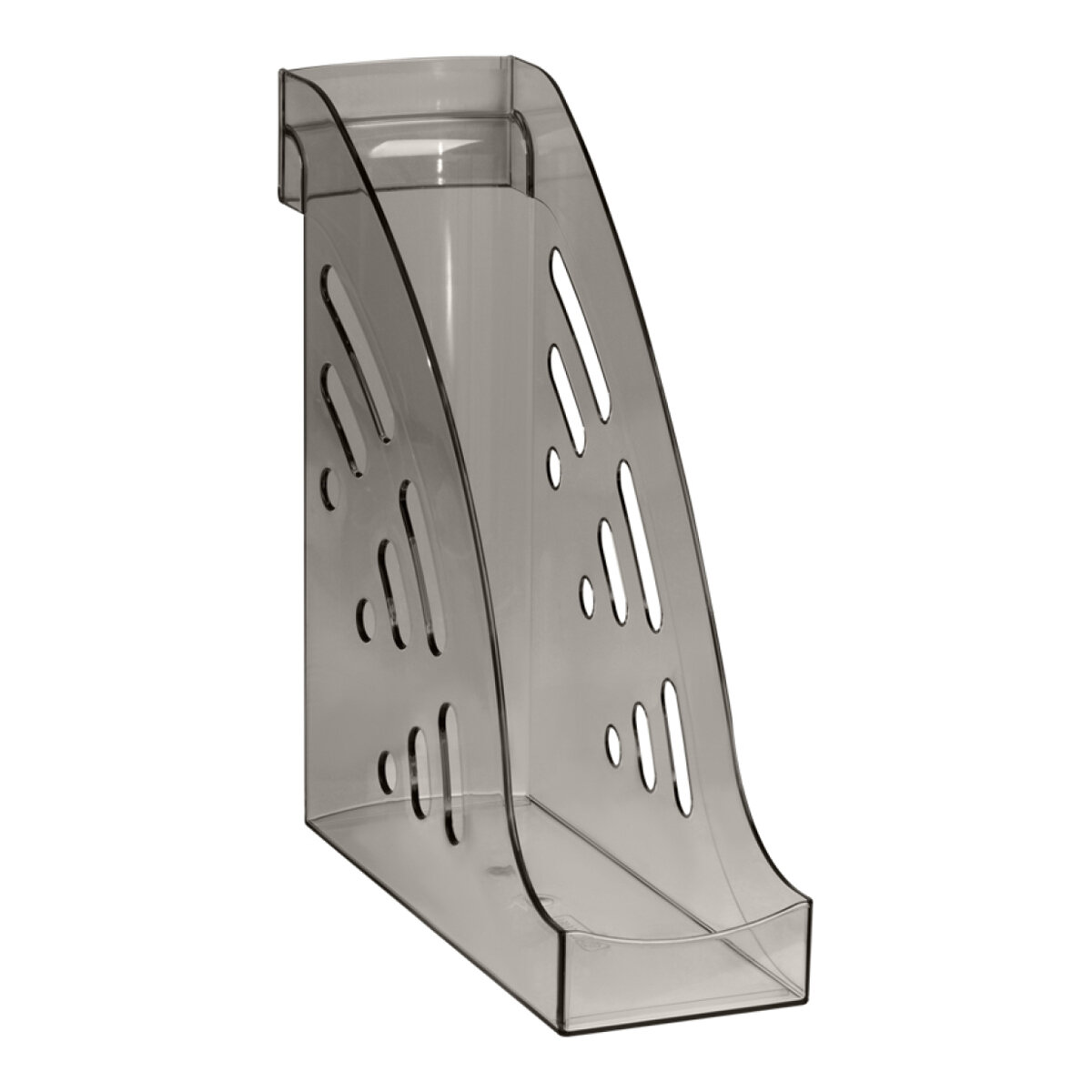 Лоток для бумаг вертикальный Стамм "Торнадо", тонированный серый ЛТ403