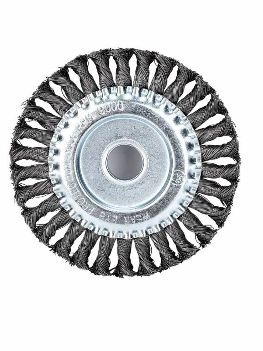 Кордщетка плоская для УШМ ELITECH 1820.073500 (150мм, посадка 22.2мм, крученая проволока 0.5мм)