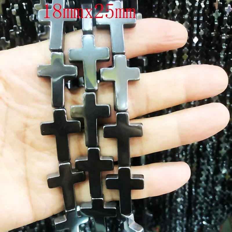Черные гематитовые бусины крест 4/6/8/10 мм 14x17mm 15pcs