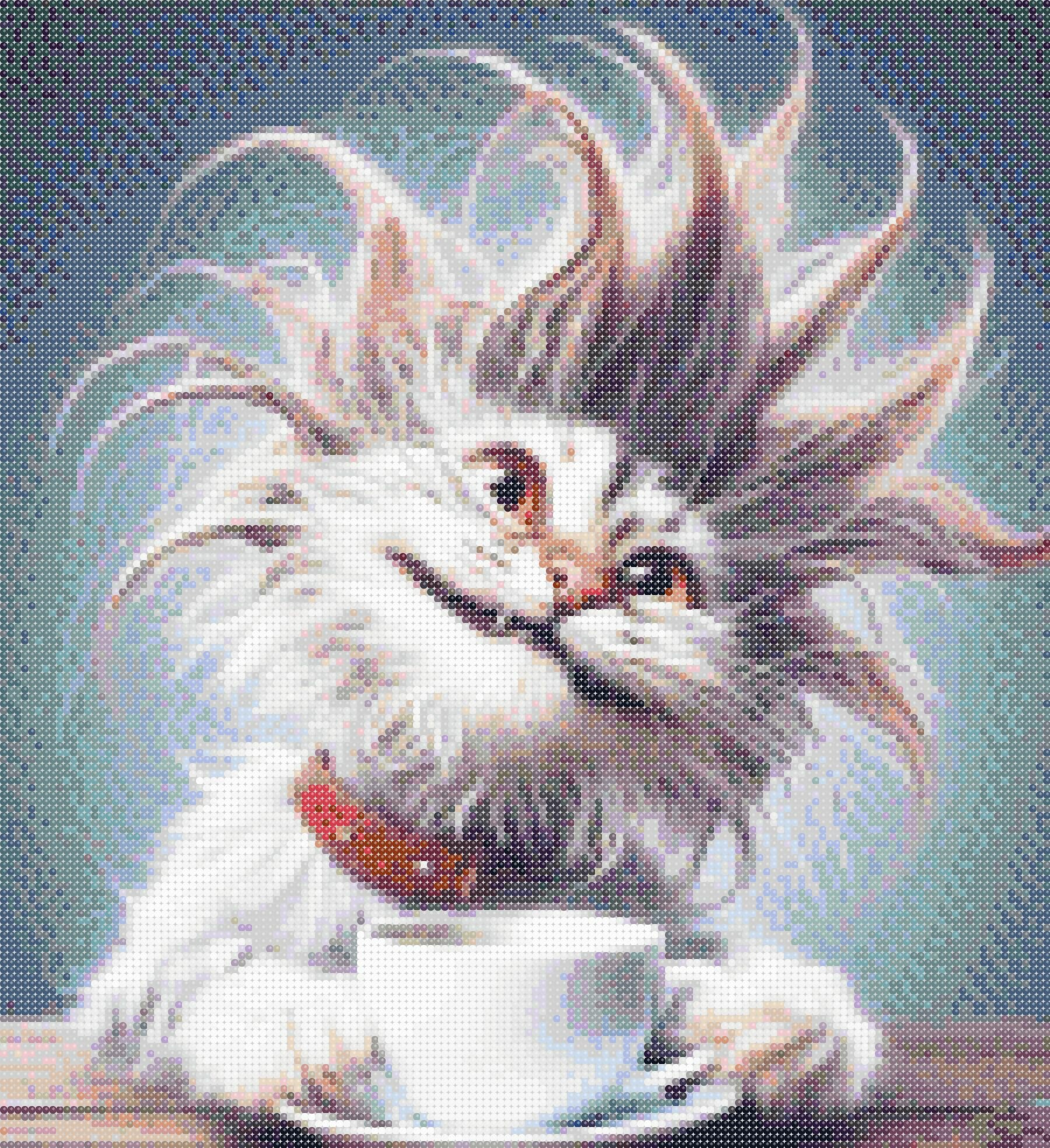 Схема вышивки бисером Кайфуня (без бисера) 150х164 стежков (30х33 см) 63 цвета