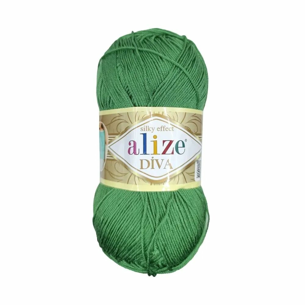 Пряжа Alize Diva 910 (5 мотков по 100г/350м) зеленый мох