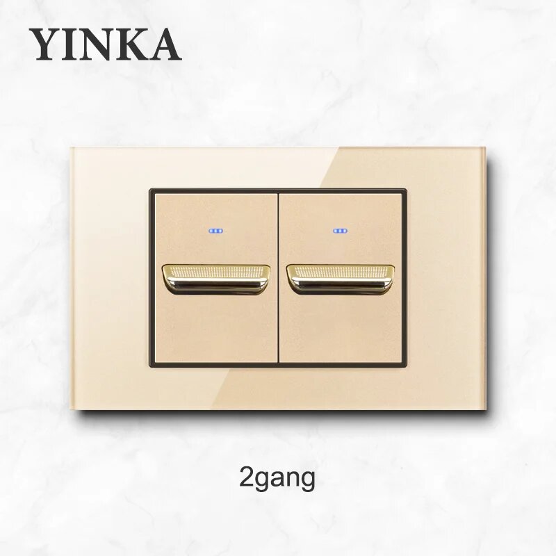 Выключатель настенный YINKA Gold 2gang
