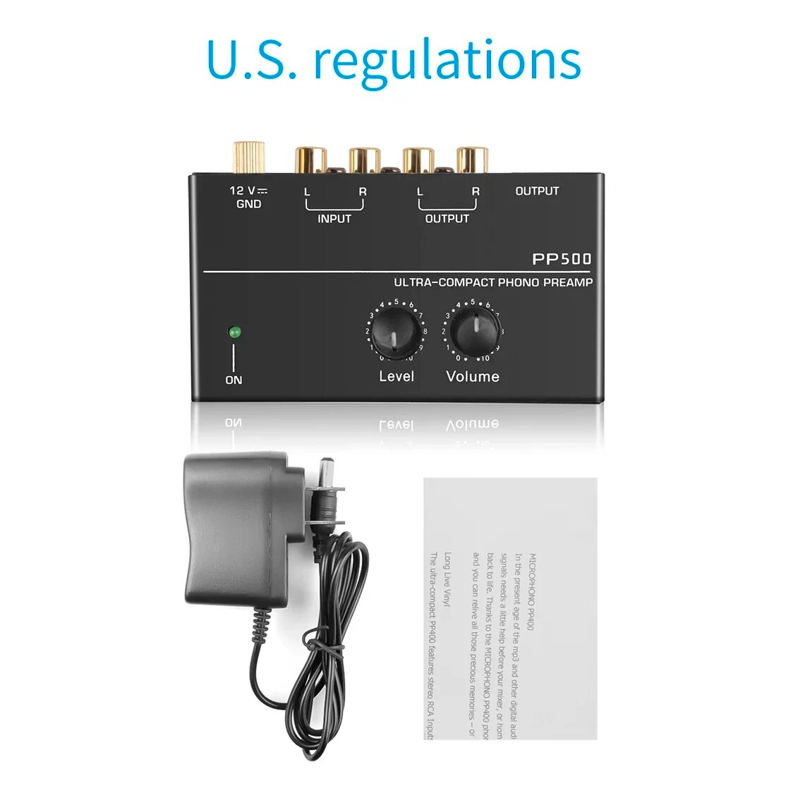 Портативный фонокорректор Phono Preamp US Plug