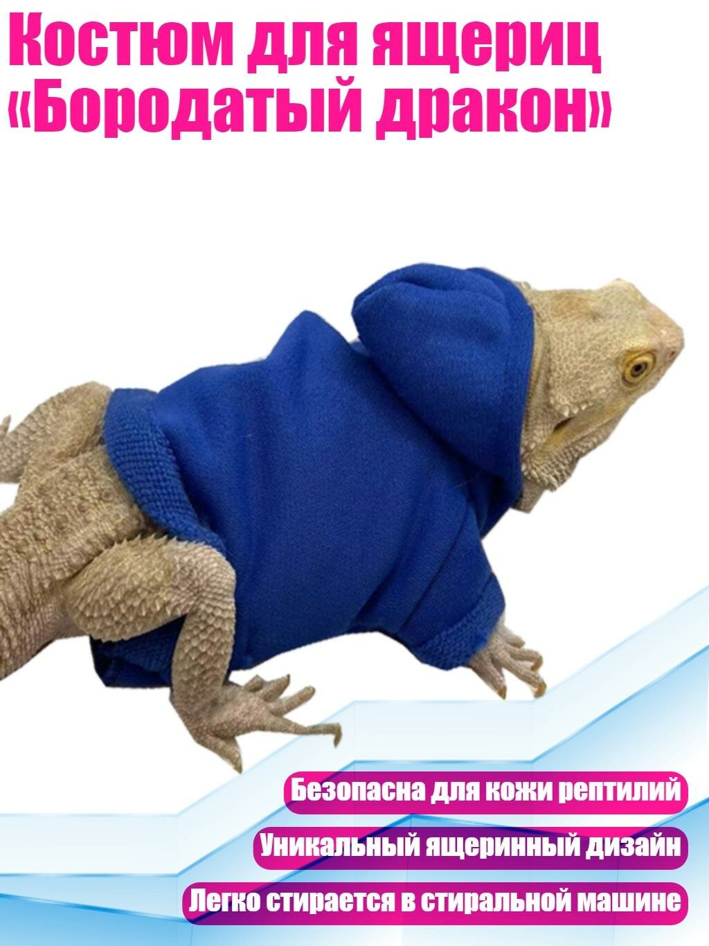 Костюм для ящериц «Бородатый дракон», темно-синий