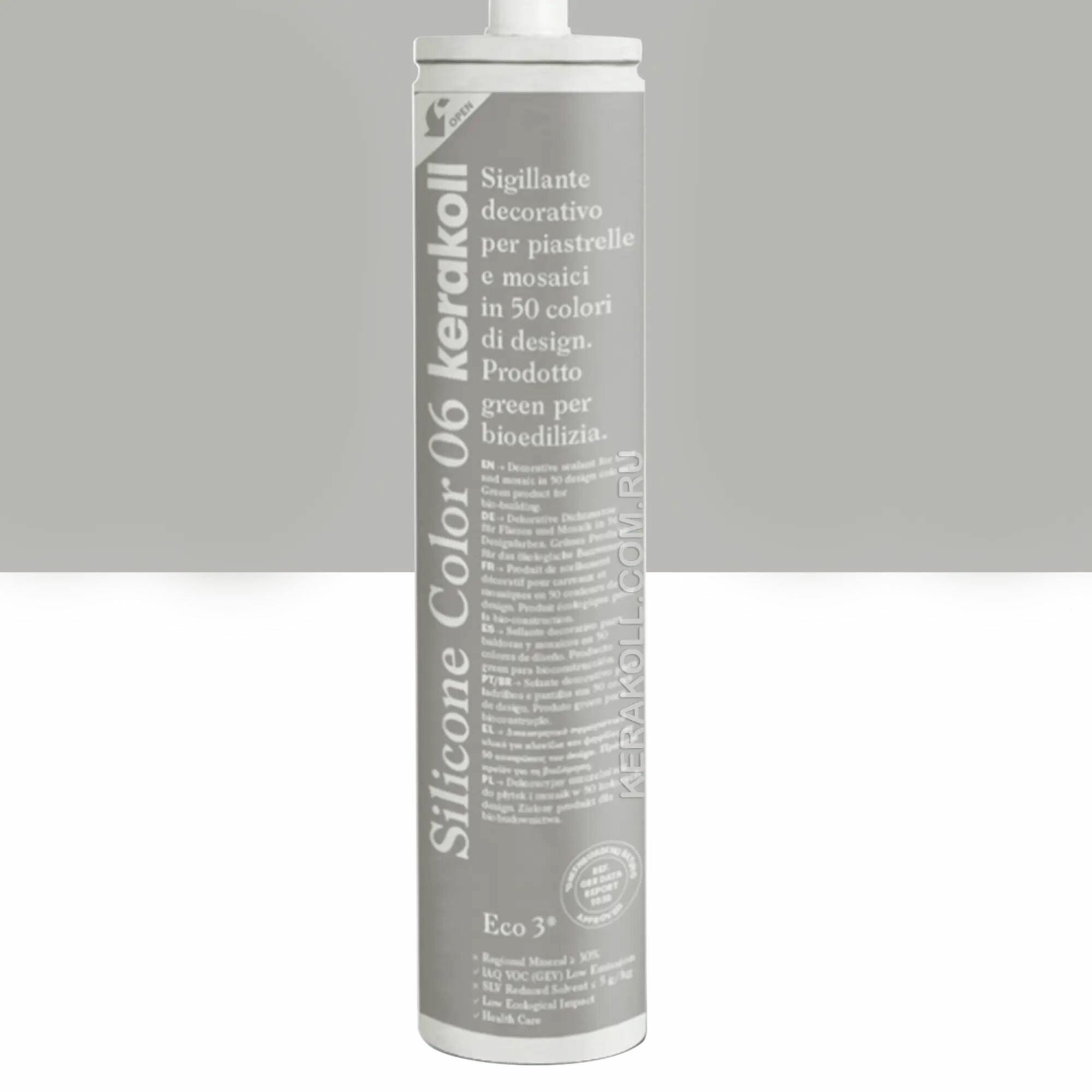 Герметик KERAKOLL SILICONE COLOR (50 цветов Design), Цвет 06 (Светло-серый) 310 мл.