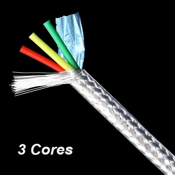 Прозрачные экранированные провода FEP 2 3 4 6 жил для Square 0.35mm, 3 Cores, 1 meter