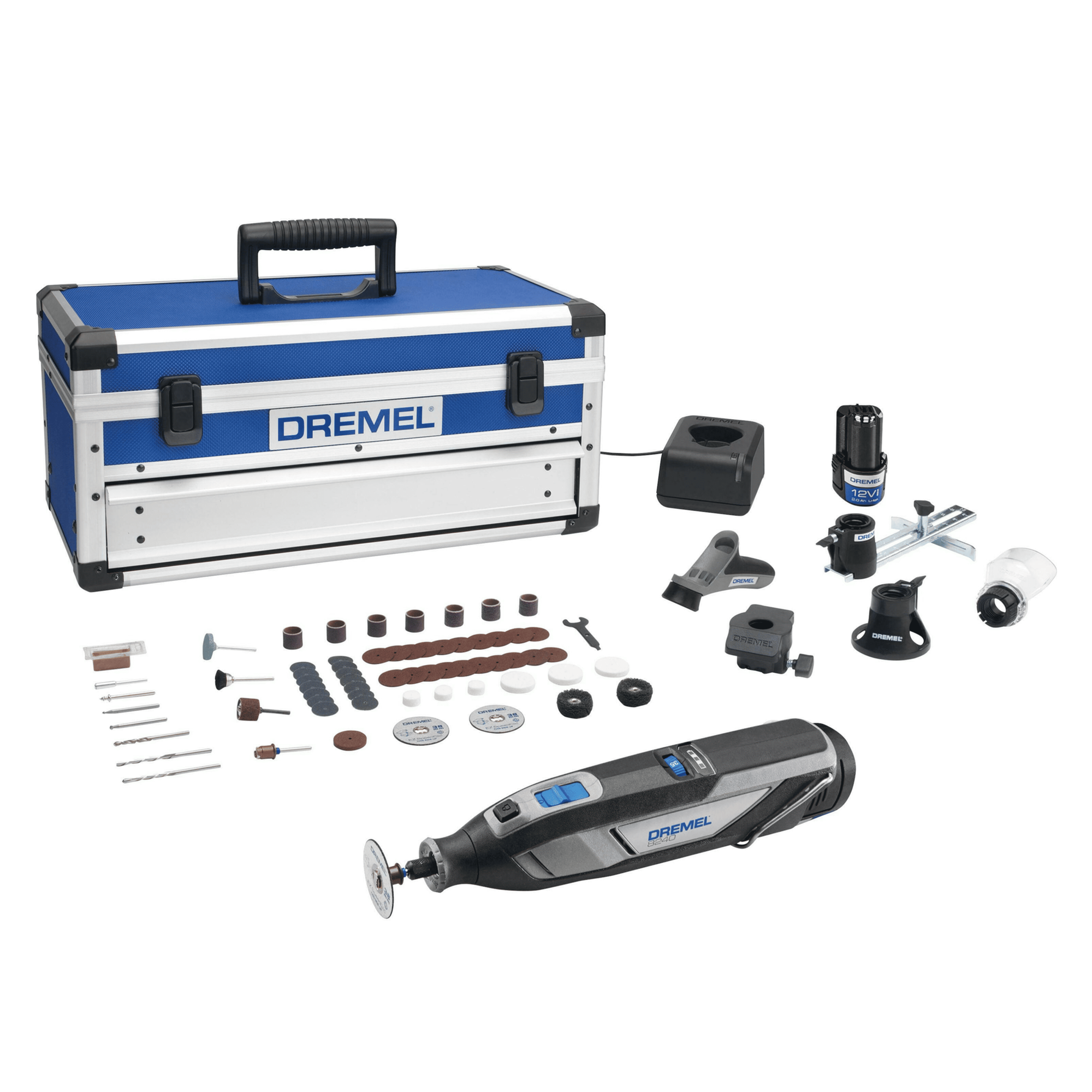 Аккумуляторный гравер Dremel 8240-5/65 в синем кейсе