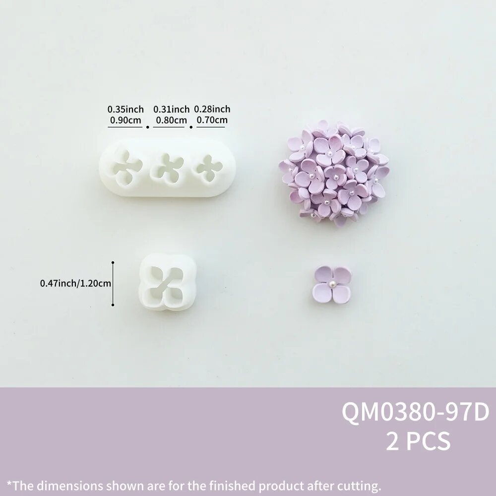 Мини-формы для сережек из полимерной глины, набор 2 шт, белый, PLA QM0380-97D