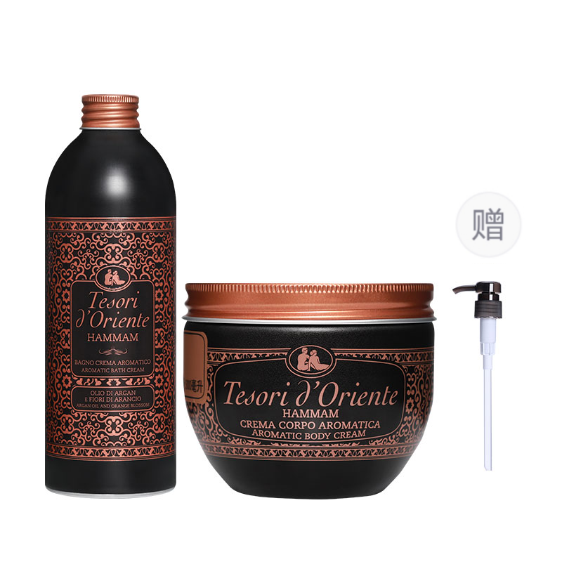 Гель для душа и крем для тела увлажняющий набор унисекс Tesori D'Oriente 5724111, 500 мл + 300 мл