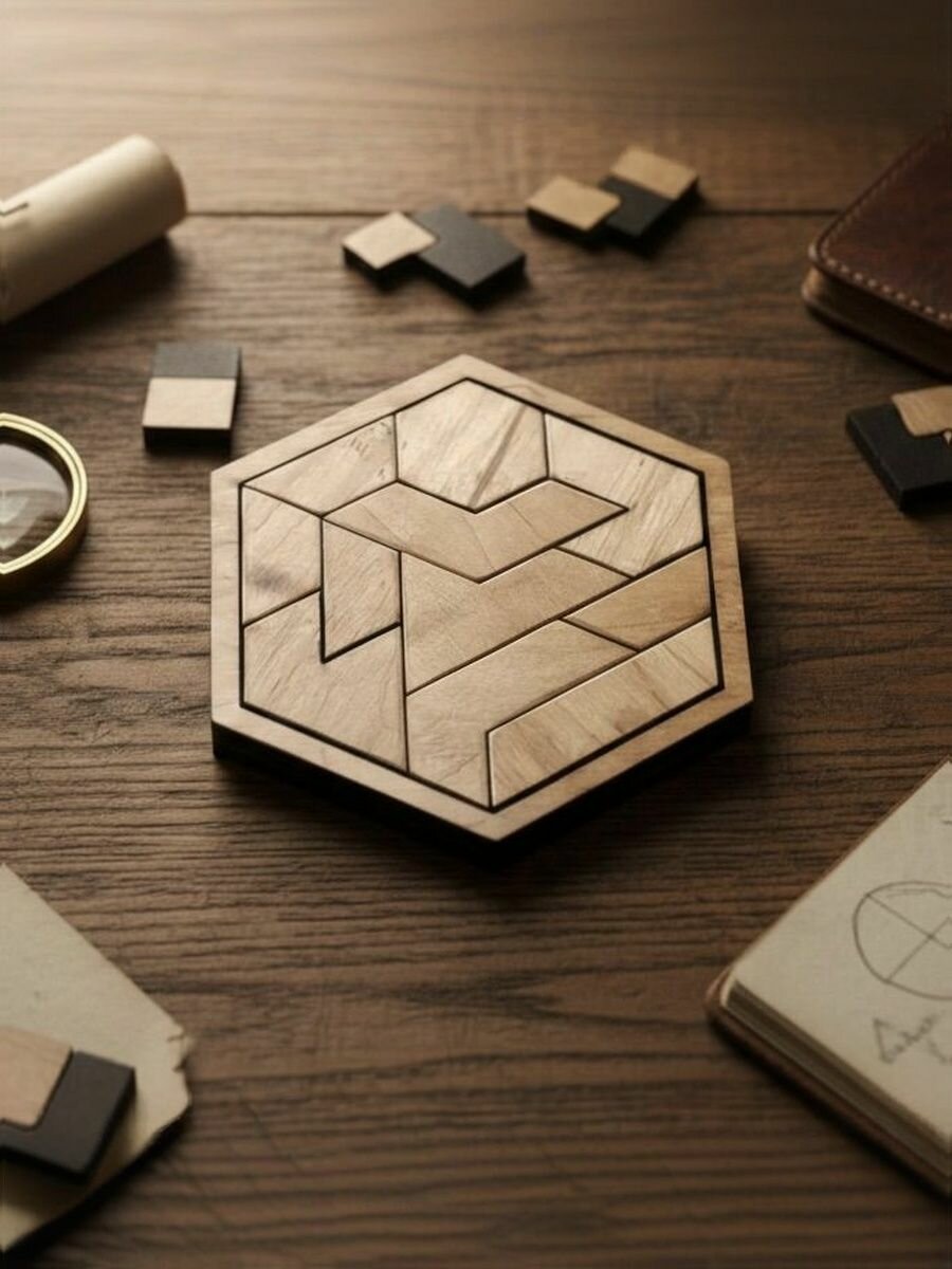 Шестиугольник головоломка для детей