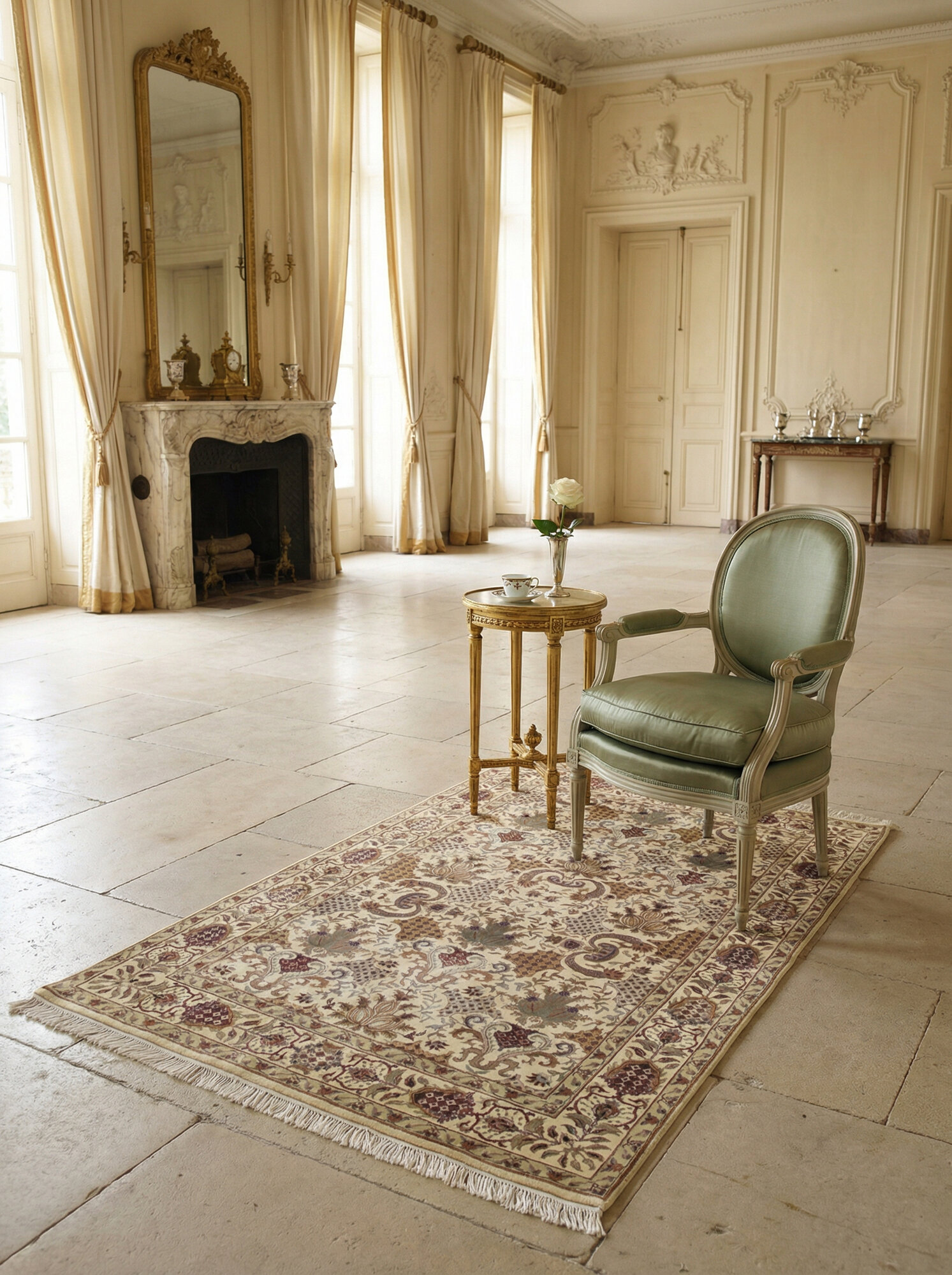 Индийский классический ковер ручной работы Agra, Размер: 125х186 см.