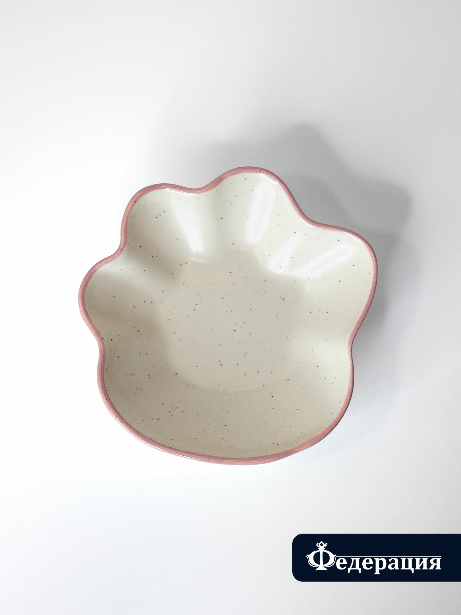 Розетка рельефная, 150 мл 10,5 см "Ракушка", белая, розовая