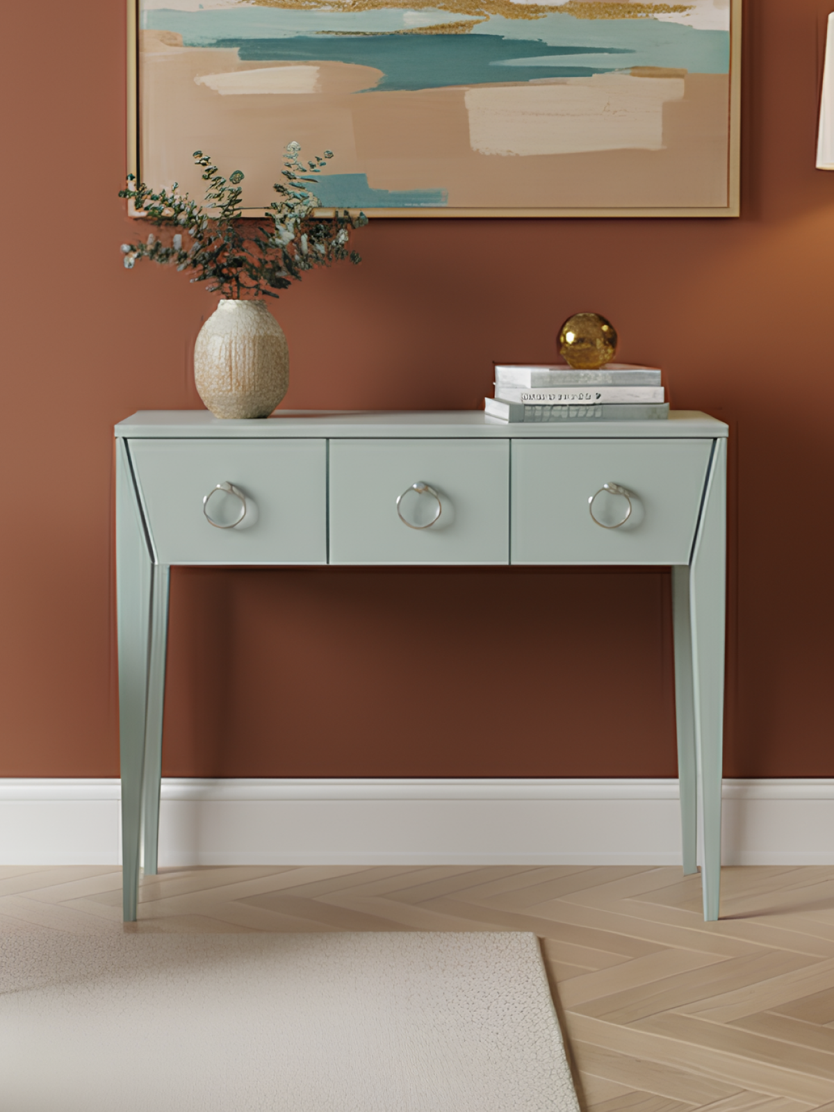 Консоль туалетный столик WISSAR, МДФ, высота 78см, с ящиками цвет серый