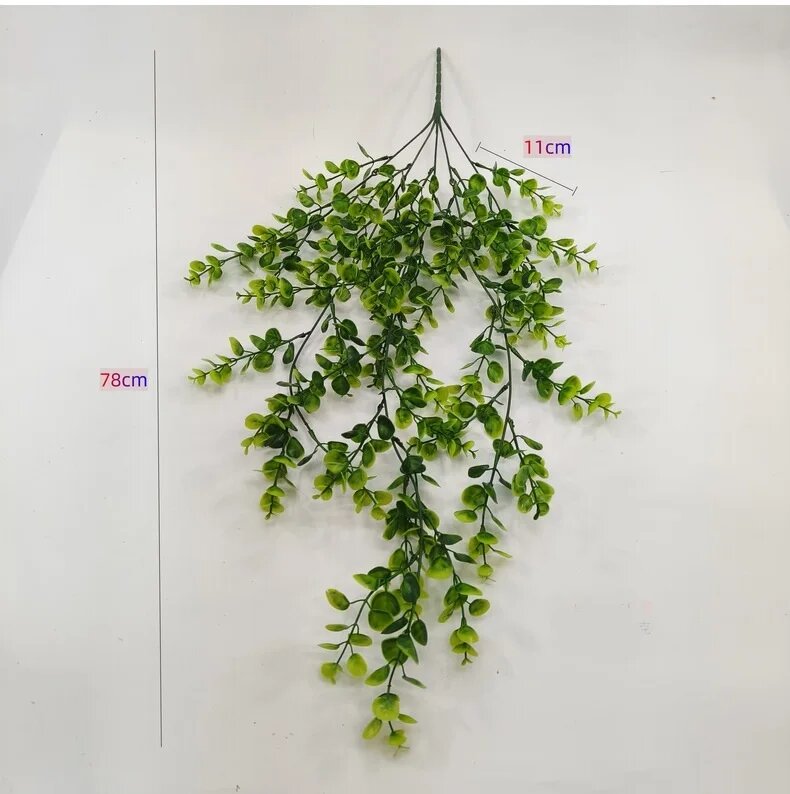 Искусственная лоза из листьев эвкалипта, зеленые подвесные растения, гирлянда для декора стен, домашний сад, украшение для свадебной вечеринки, искусственное растение, лоза