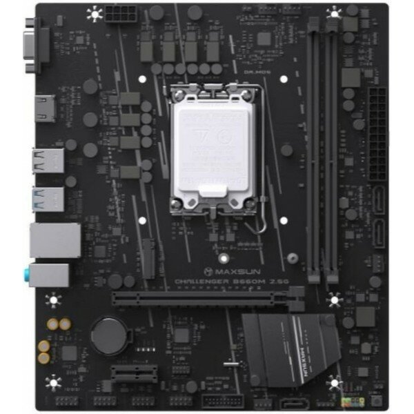 Материнская плата Maxsun Soc-1700 MS-Challenger B660M 2.5G, 2*DDR4, 1*PCIEx16, 1*PCIEx1, 1*M.2, 4*USB3.2Gen1, 6*USB2.0, 3*SATA3.0, 2.5G, VGA, HDMI, M
