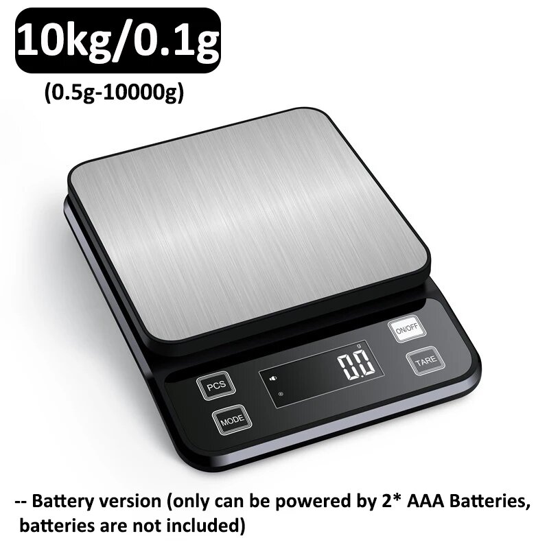 Цифровые кухонные весы из нержавеющей стали 3/5/10 кг Battery-10kg