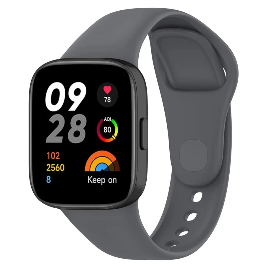 Серый ремешок для Xiaomi Redmi Watch 3 Active Dark Gray