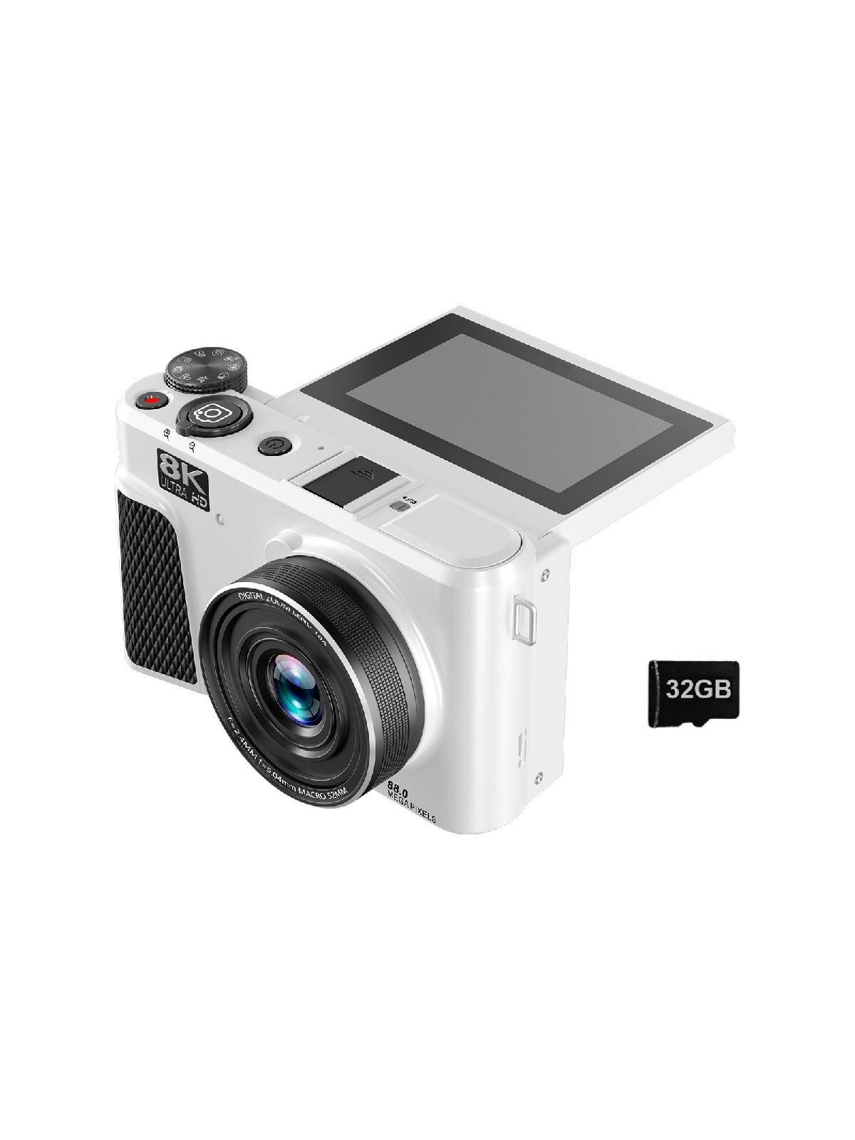 Цифровая камера 8K с 18-кратным зумом, видеокамера, записывающая камера, Wi-Fi