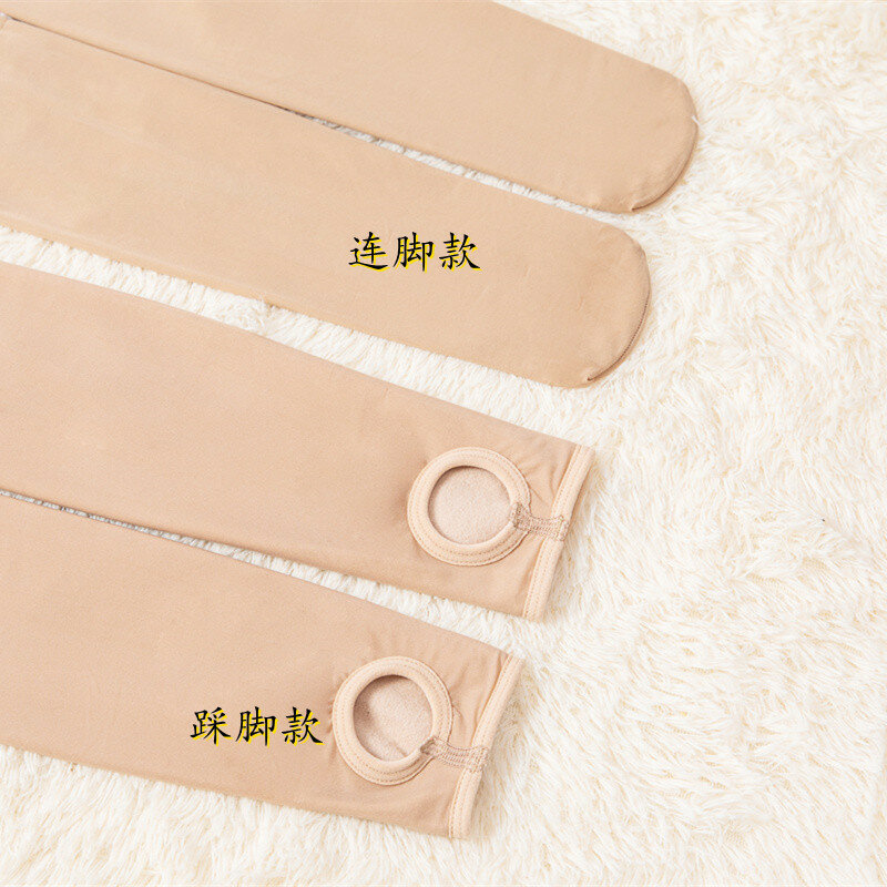 Колготки с плотностью 720 нитей, двойным слоем, утолщенные и с флисовой подкладкой, с эффектом натурального телесного оттенка, женские осенне-зимние утягивающие колготки.