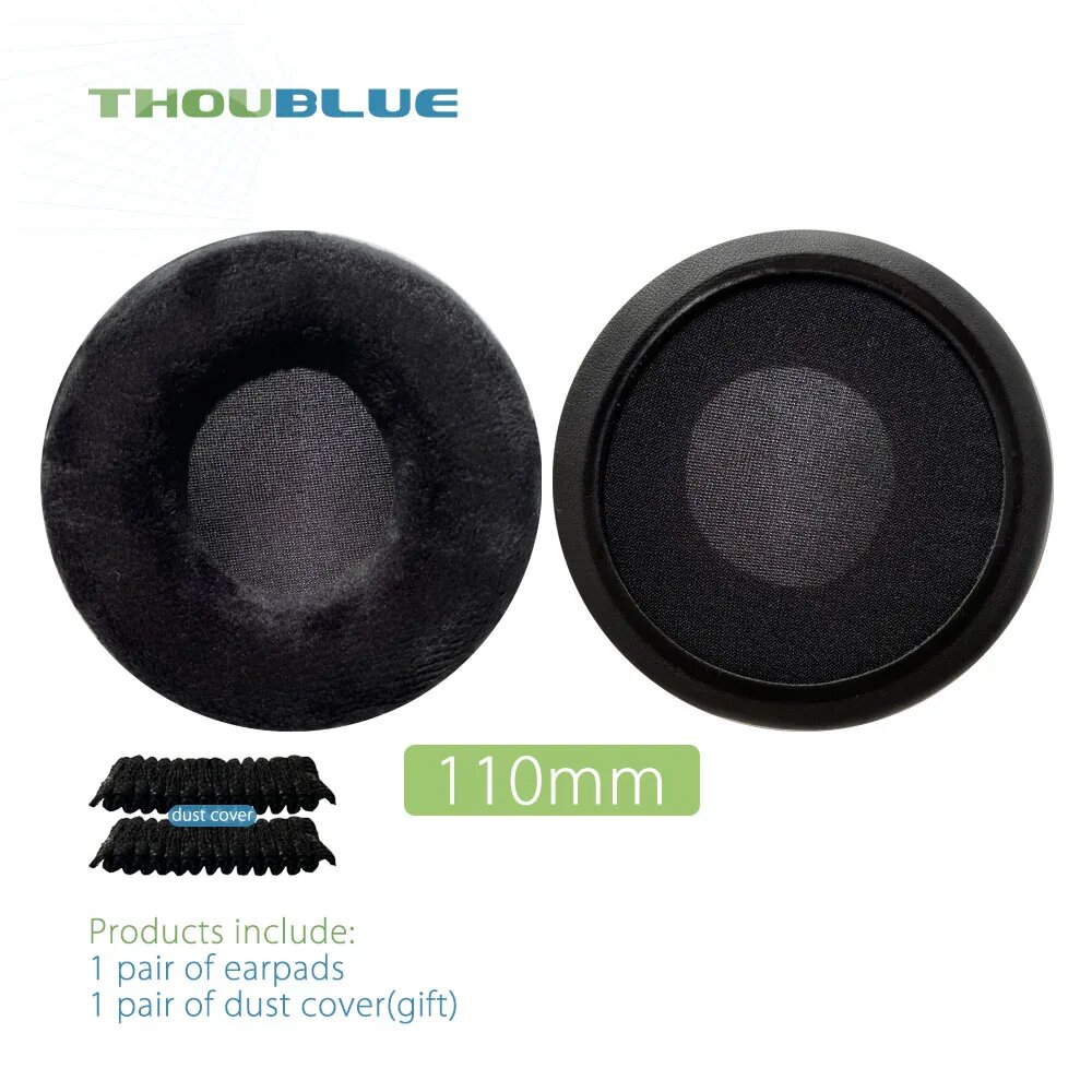 Сменные бархатные амбушюры для наушников Black 110mm