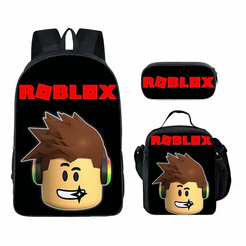 Школьная сумка Roblox, корейская версия, рюкзак для учащихся начальной и средней школы, стильный модный трендовый рюкзак, набор из трех предметов