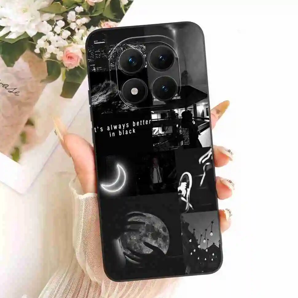 Чехол для Redmi Note 15 Pro Plus с милым рисунком девушки, мягкий чехол для Черный, TYhei1923