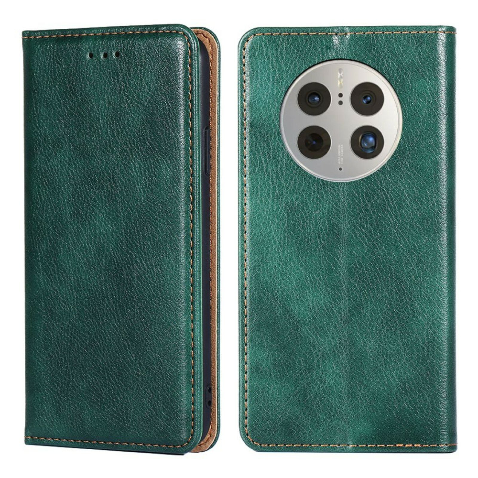 Чехол-книжка MyPads для Huawei Mate 50 Pro зеленый из кожзаменителя