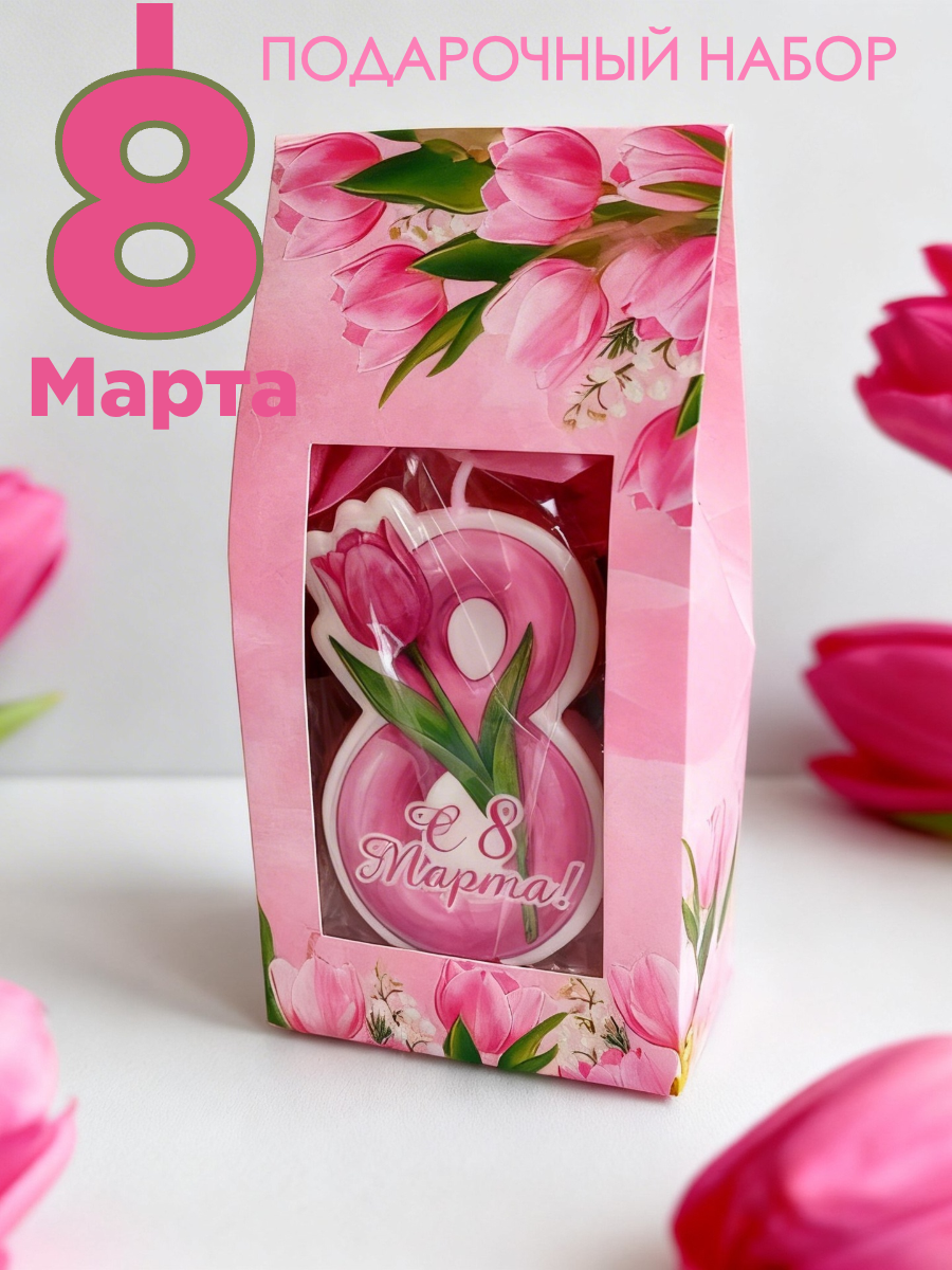 Подарочный набор HEADBOX "С 8 Марта", пряник и чай черный 19х6