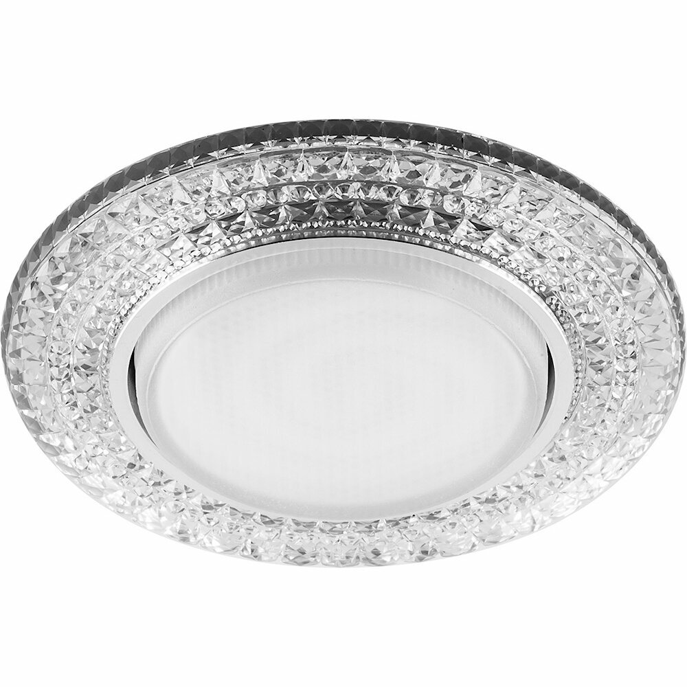 Светильник встраиваемый Feron CD4020 под лампу GX53 с подсветкой LED 4000К. Прозрачный 29473