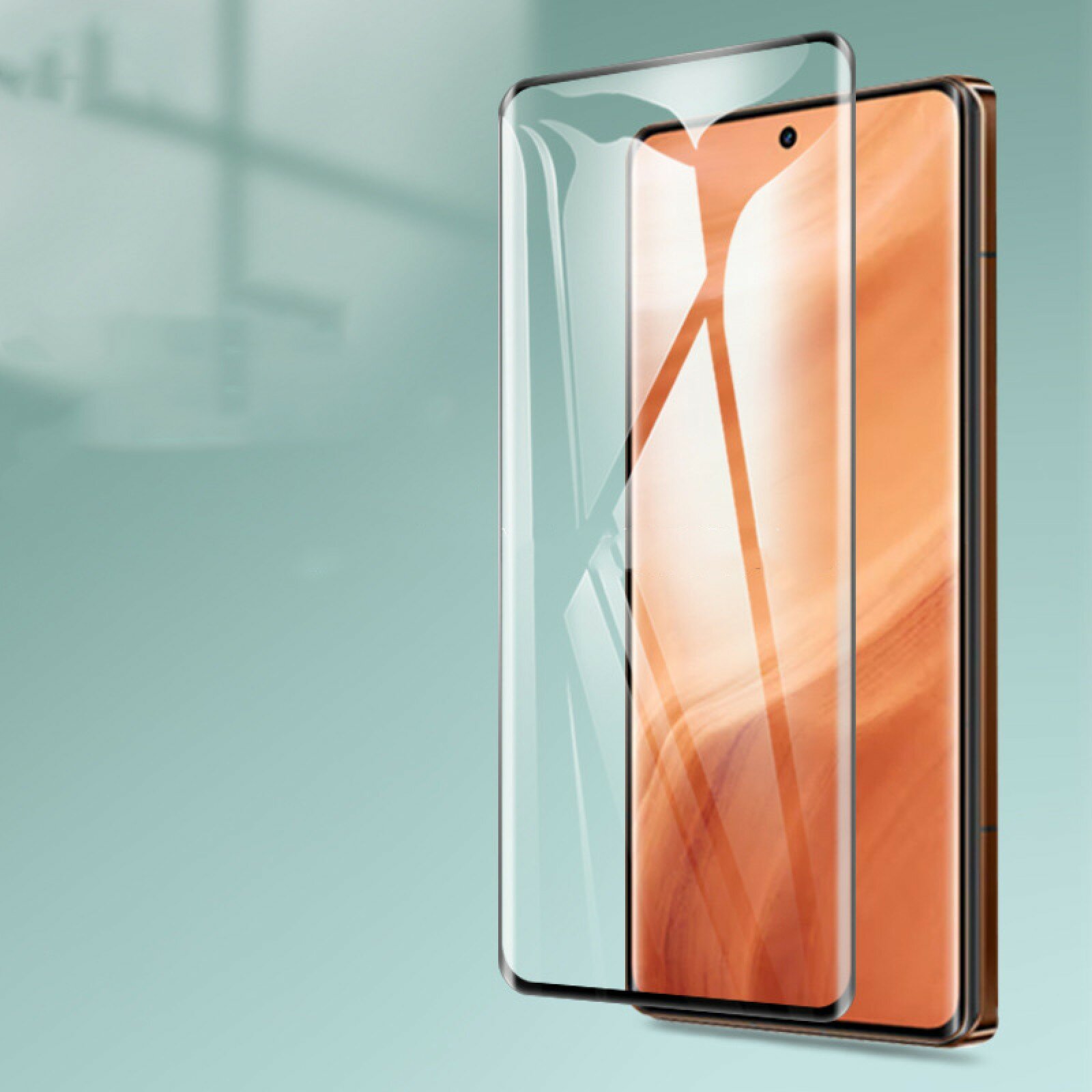 Защитное 3D/5D стекло MyPads 5D Forti Glass для Realme GT5 Pro с закругленными изогнутыми краями