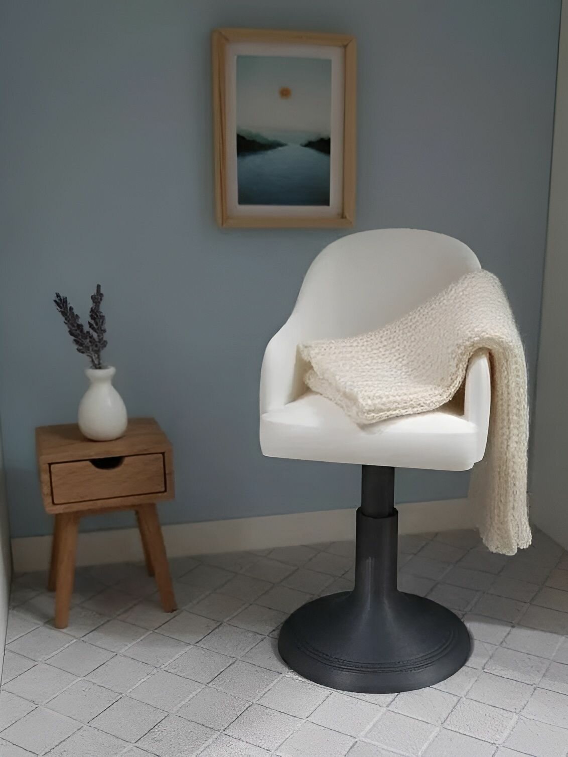 Кресло кукольное Finds, масштаб 1:6, крутящееся, PLA пластик