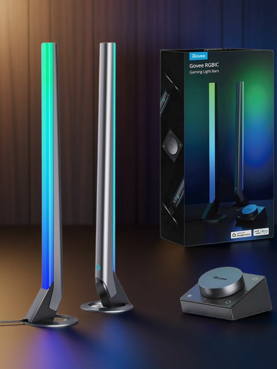 Лампа настольная для ПК светодиодная неоновая, RGB cветильник для компьютера Govee Smart Gaming Light Bars