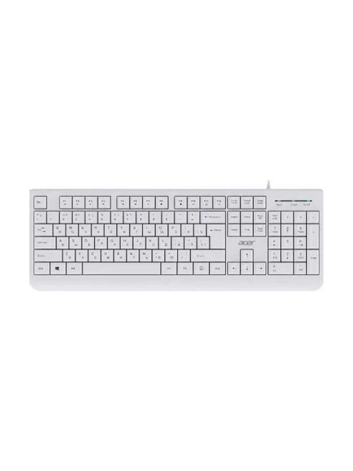 Acer OKW400 white USB Multimedia (ZL. KBDEE.01B) каб:1.8м Клавиатура проводная