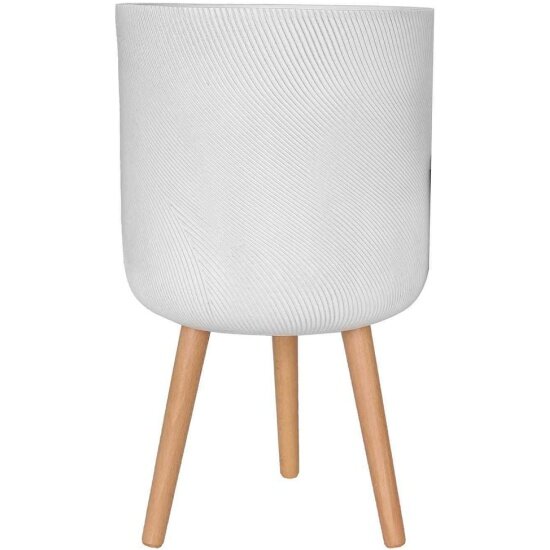 Кашпо напольное на ножках Idealist Lite Idealist Флоу, файберстоун, белое, Д36 В63 см (FLORL63-WH)