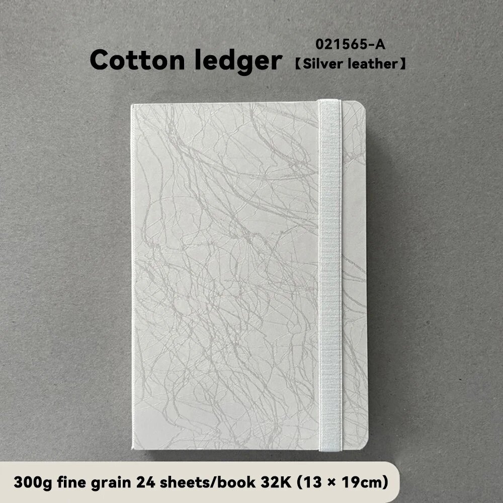 Блокнот Cotton ledger Silver leather 13x19см