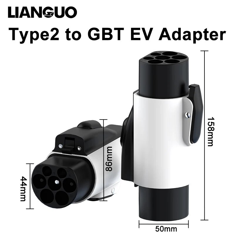 Адаптер 32A типа 2 на GBT, 1 фаза, 7 кВт, 22 кВт, IEC 62196 в китайский стандартный преобразователь зарядки электромобилей, портативный разъем IP55