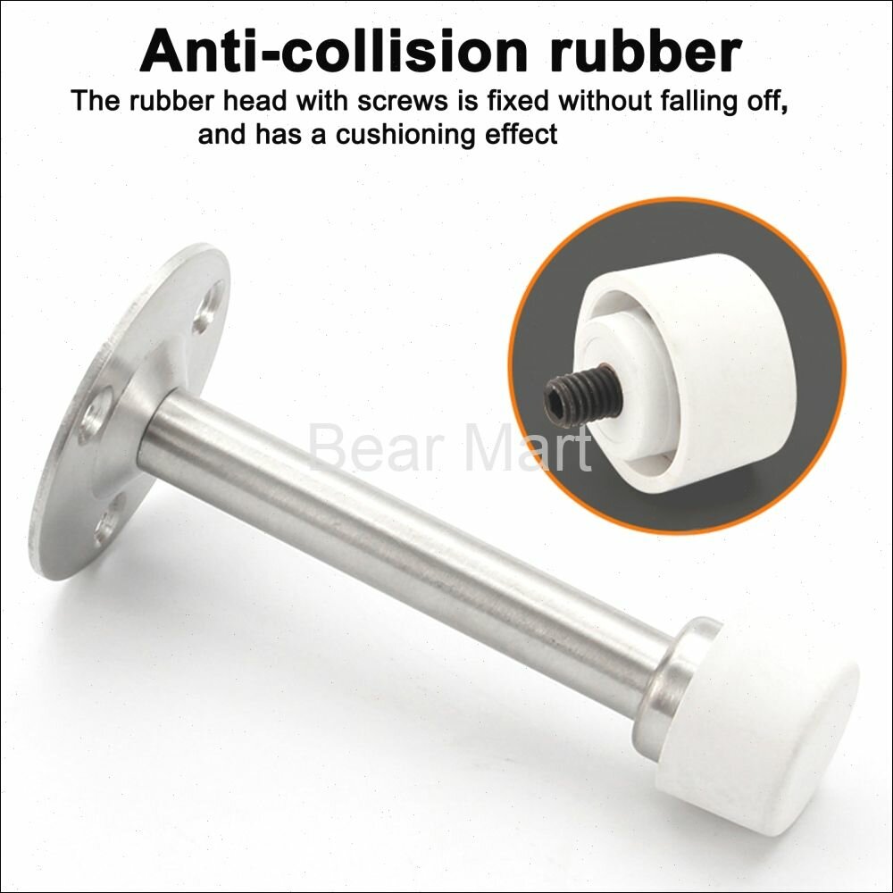 Бесконтактный дверной ограничитель из нержавеющей стали для деревянных и стеклянных дверей