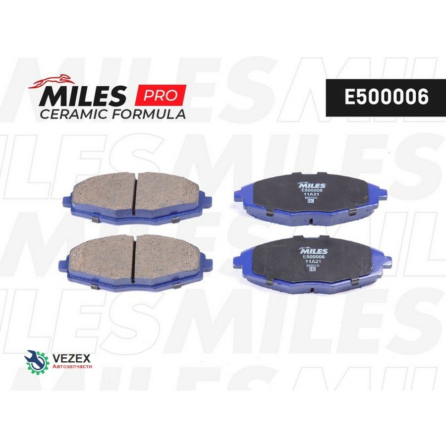 MILES E500006 Колодки тормозные передние (Смесь CERAMIC серия PRO) DAEWOO NEXIA/LANOS/MATIZ SOHC (TRW GDB3195) E500006