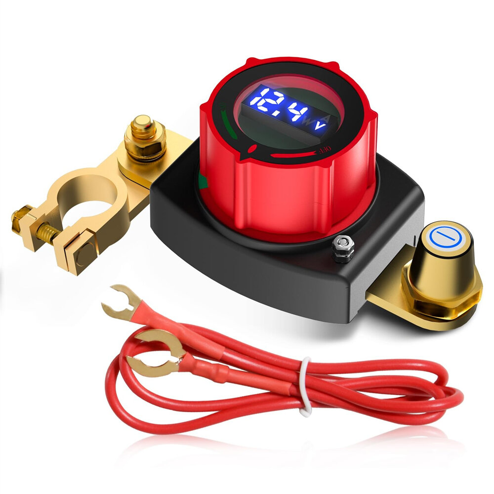 Top Post Battery Disconnect Switch With Voltmeter 5-60V Master Isolator Kill — фото 1
