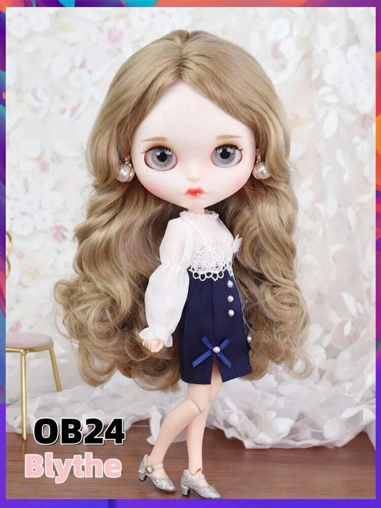 Шарнирная кукла Блайз Blythe на теле OB24, 30 см Полный комплект: парик, глаза, одежда Дизайнерский макияж