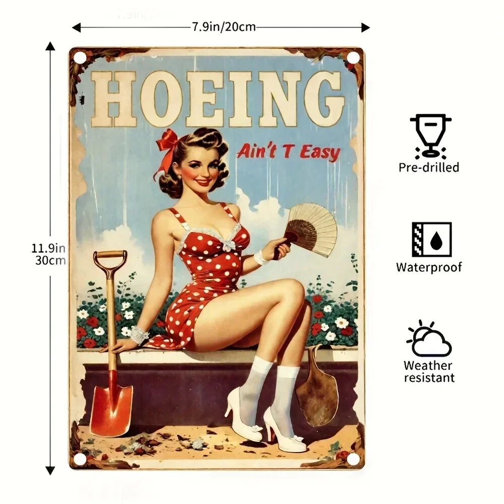 Металлическая вывеска HELLOYOUNG "Мотыга"