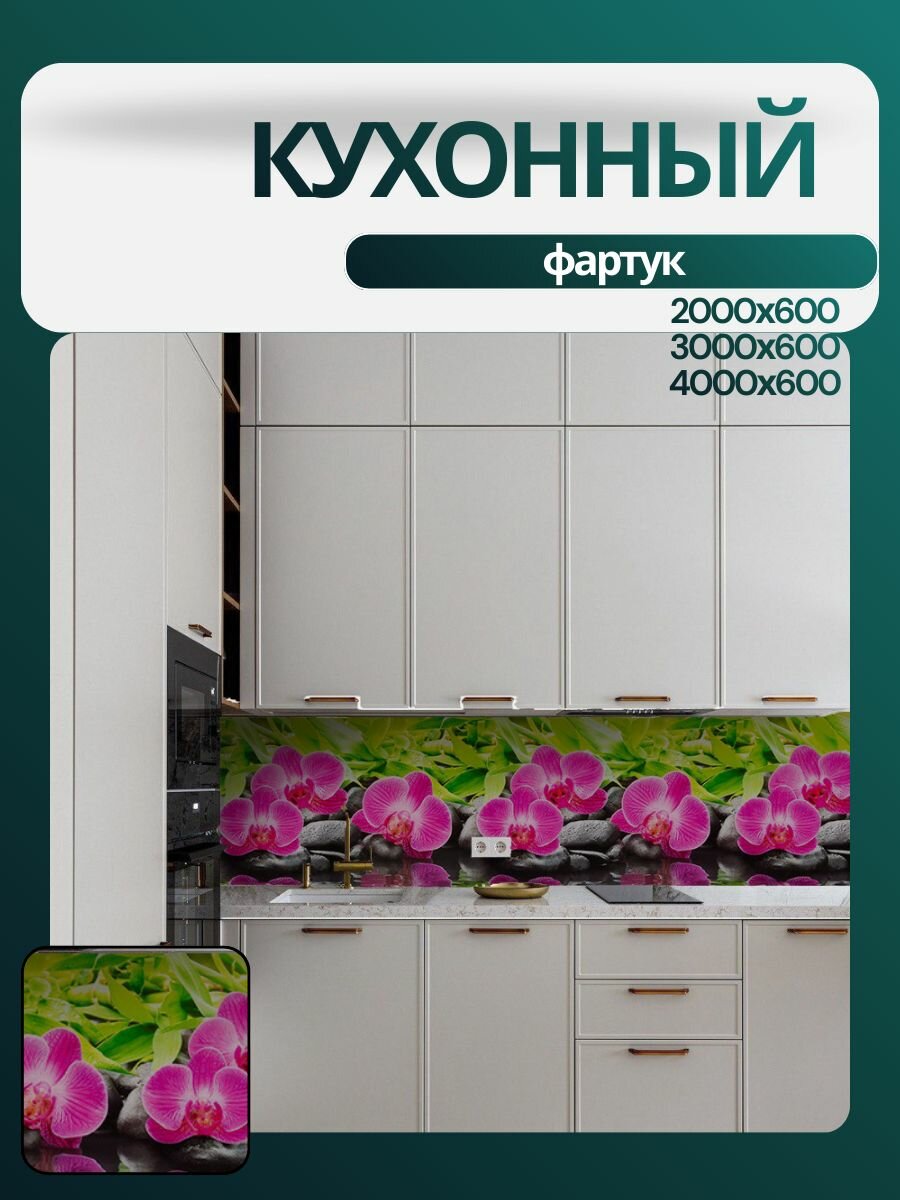 Кухонный фартук на стену Орхидея 4000*600