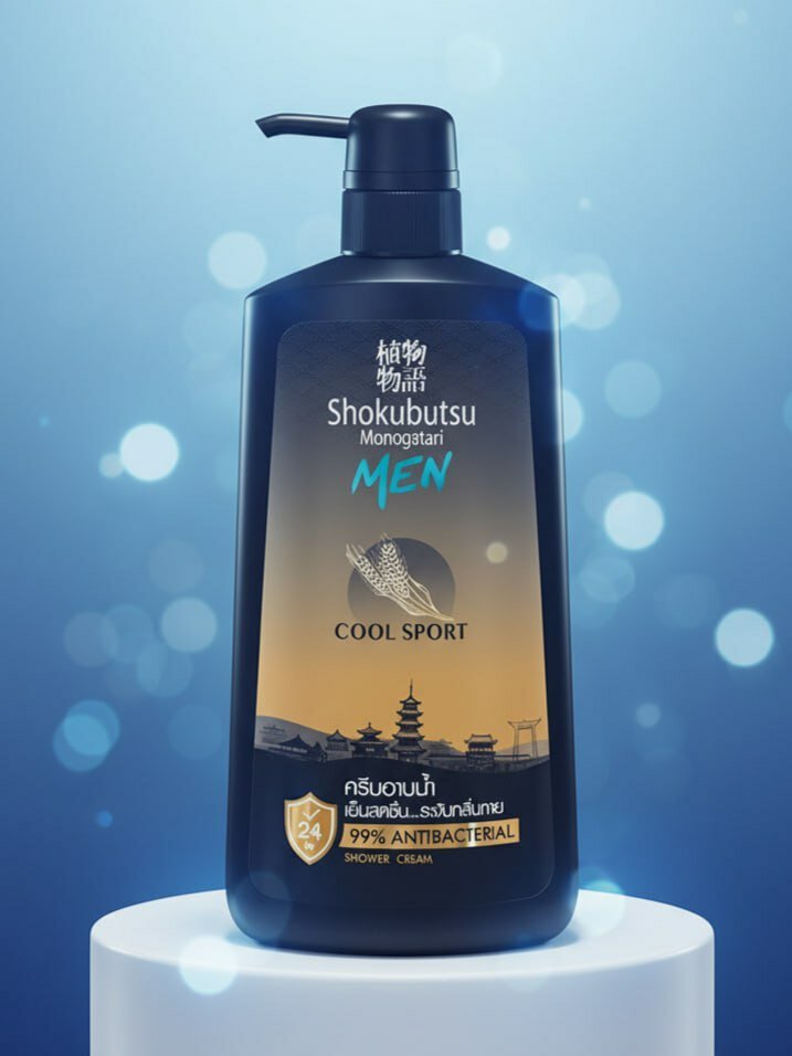 Мужской увлажняющий крем-гель для душа Lion Shokubutsu Cool sport 500 мл