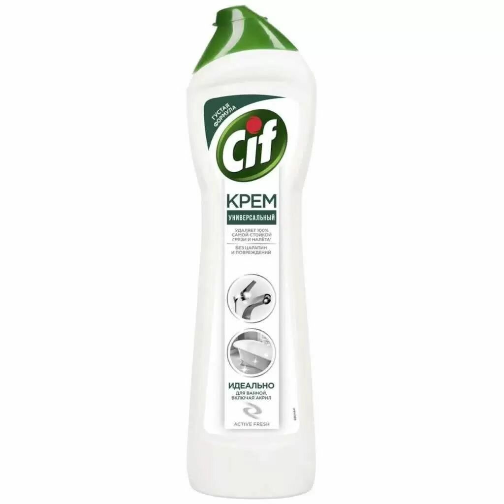 Чистящее средство универсальное Cif Active Fresh крем 500 мл для кухни и ванной, удаление жира, налета и ржавчины
