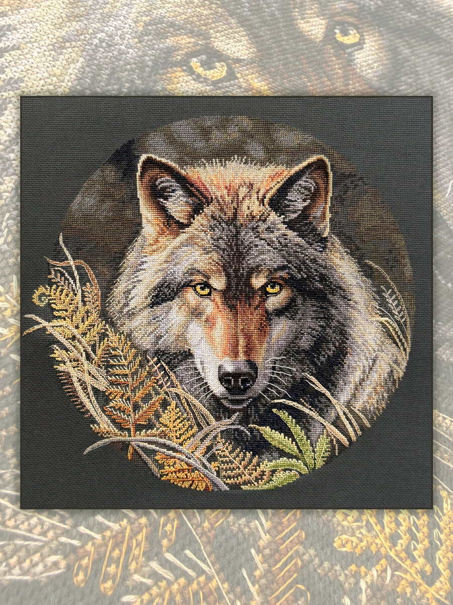 Набор для вышивания крестом Золотые ручки. Лесной вожак. 35×35 см. Канва Aida 16 Zweigart.