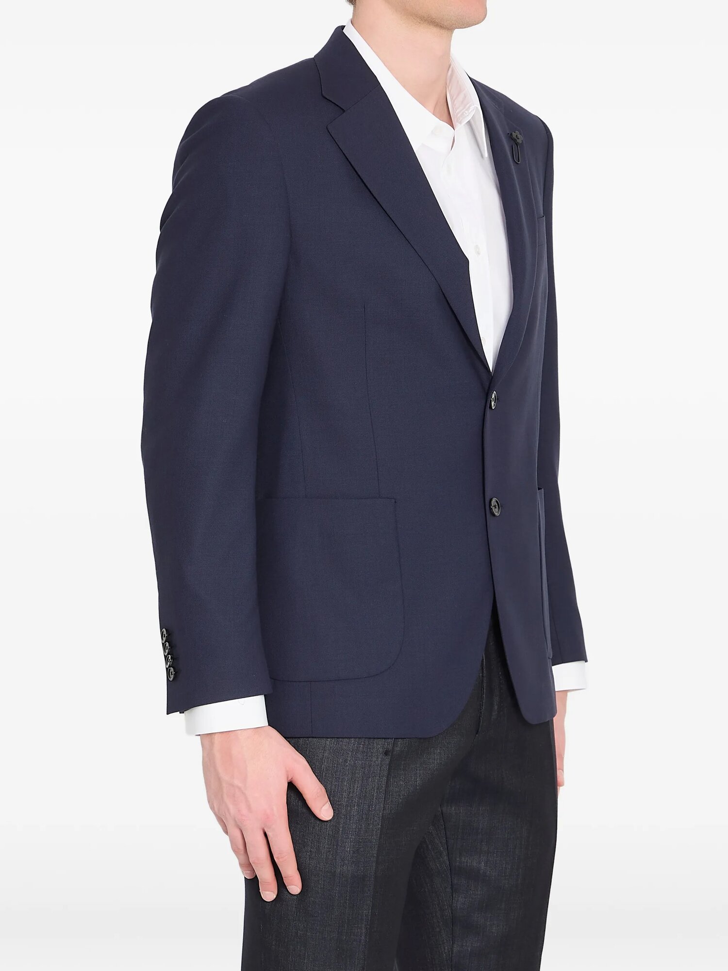Куртка Lardini Classic lapels virgin wool jacket, размер 48, blue — фото 1