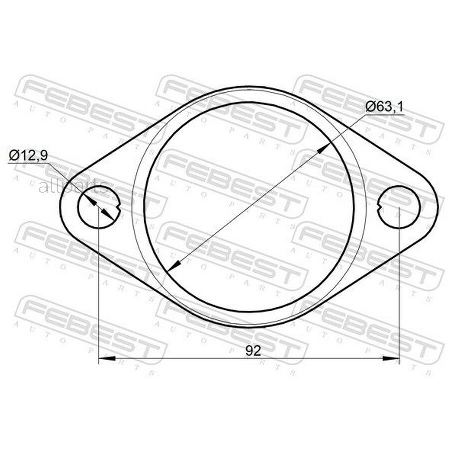 FEBEST 12492-008 Прокладка выхлопной трубы (5-слойная металл/бум.) HYUNDAI TUCSON 18 2018-2021 [EUROPE]