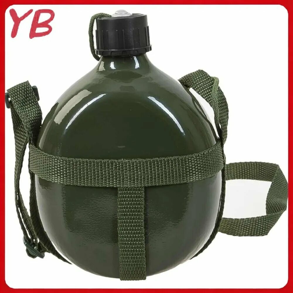 Фляга 1000 мл, оливковый, белый