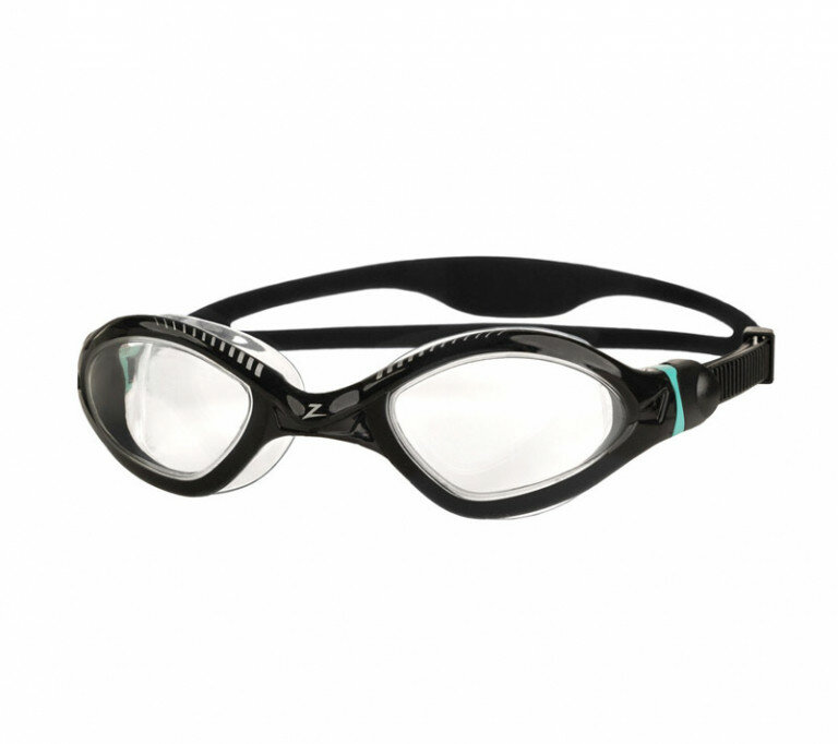 Очки для плавания ZOGGS Tiger LSR+, Black/Clear черный/бирюзовый (BKTQCLR) (Regular, черный/бирюзовый (BKTQCLR))